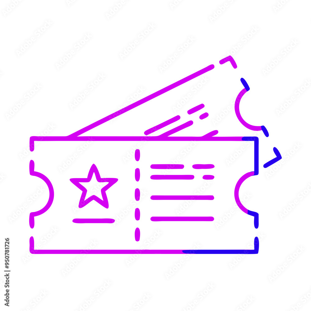 Neon Outline Event Tickets Vector Illustration for Concerts Festivals ...