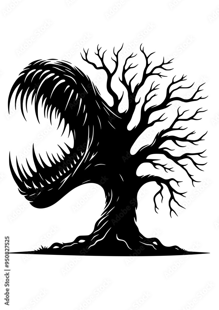Halloween Tree SVG, Creepy Tree SVG, Spooky Tree SVG, Black Cat SVG ...