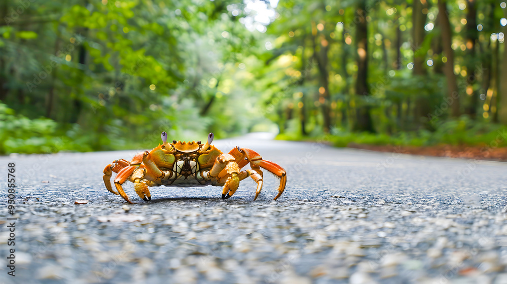 A curious robber crab also known as a coconut crab cautiously making ...