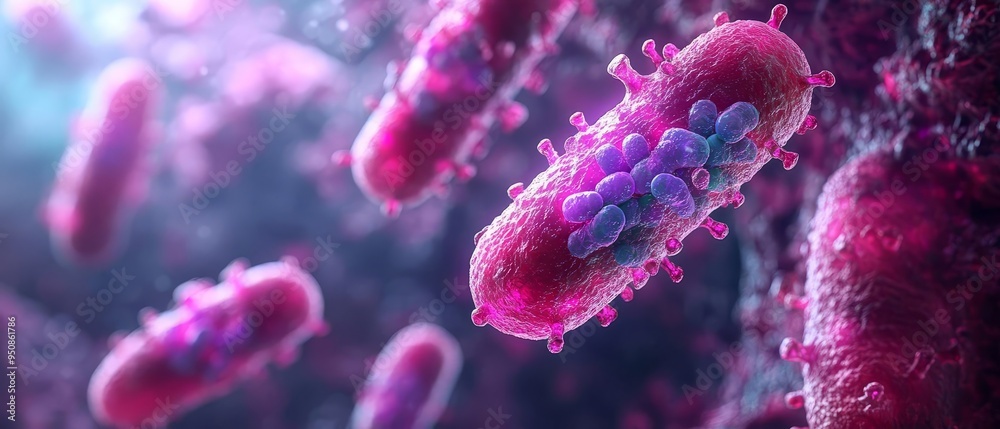 An abstract image of a digital model showing the complex process of a ...