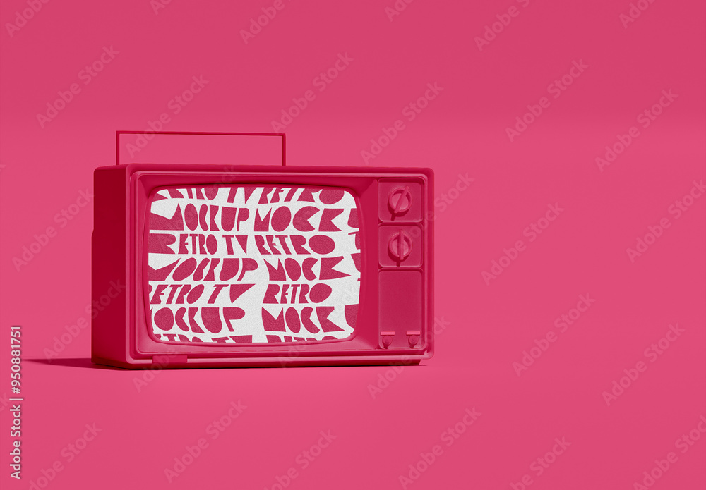 Retro TV Wall Mockup Stock Template | Adobe Stock