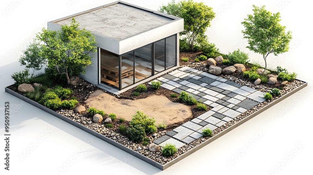 Cross-section of a patio being constructed, with edge restraints ...