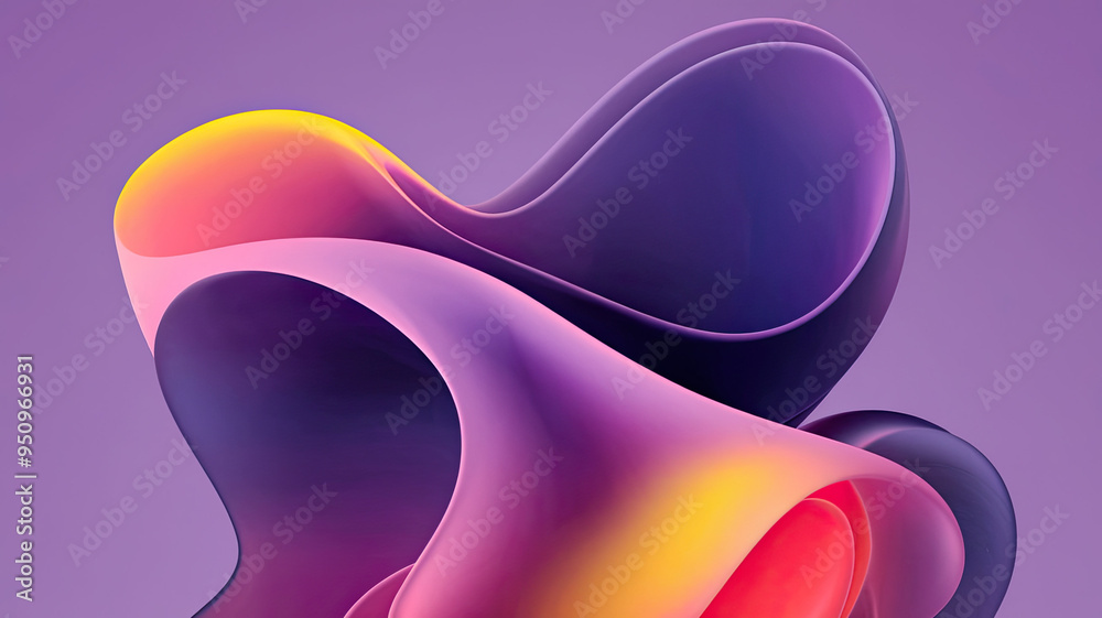 Fluid abstract vibrant gradient of colors with dynamic wavy shape ...