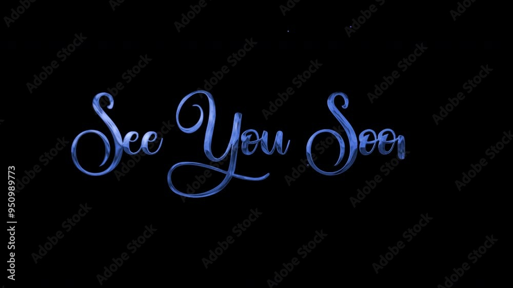 Animated cursive writing phrase See You Soon! on transparent background ...