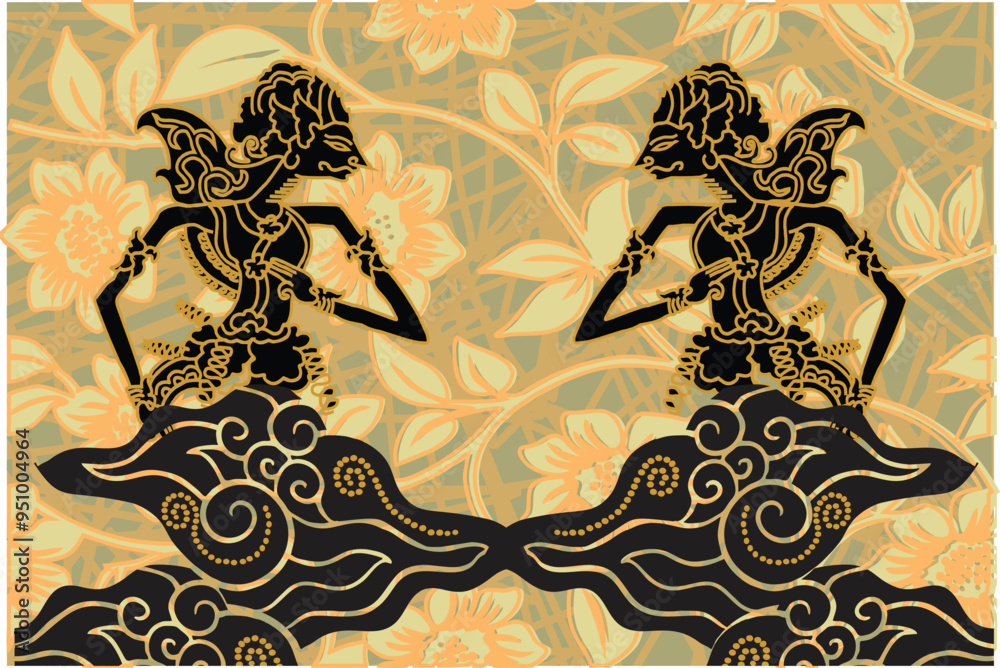 Poster Indonesian batik motifs by displaying a very distinctive wayang ...