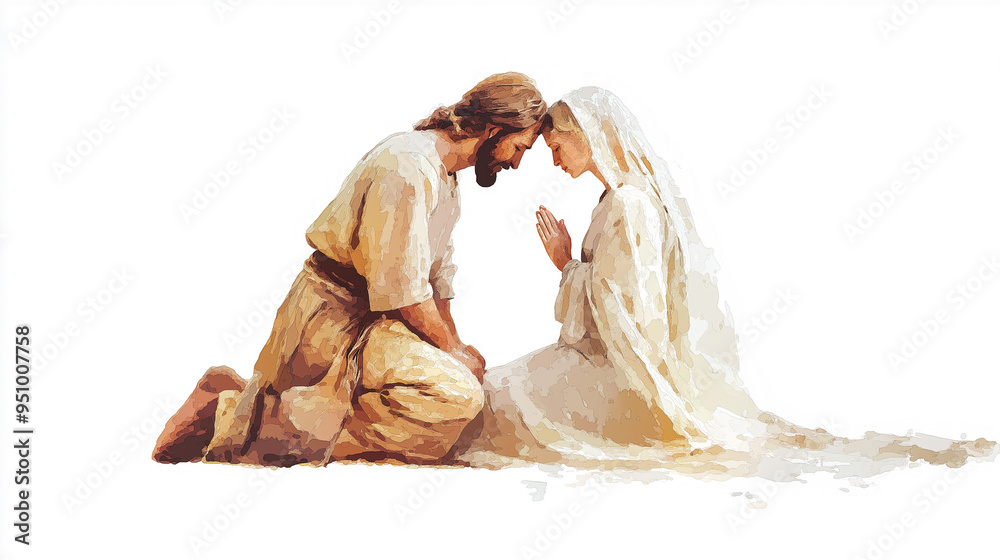 Christian woman finds peace and strength in her faith as she hugs her ...