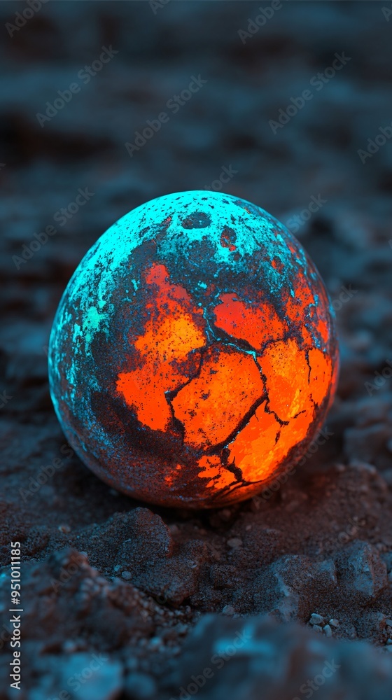 Molten Core: A mesmerizing, otherworldly orb pulsates with fiery energy ...