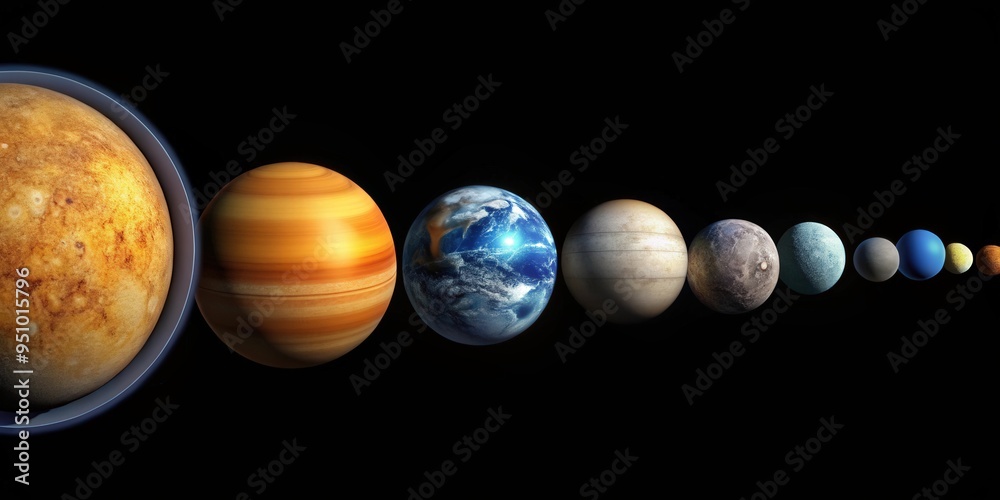 comparing the relative sizes of eight planets and the sun in the solar ...