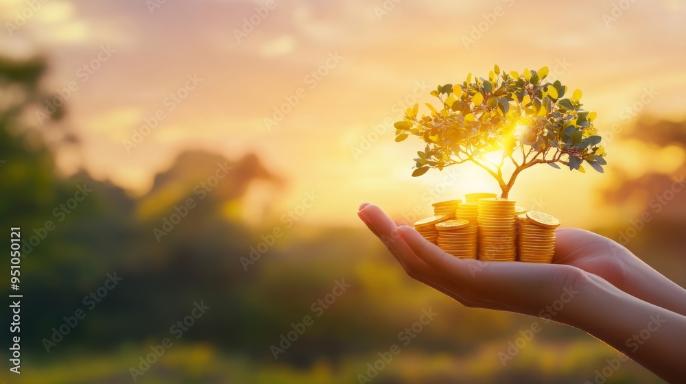 Concept of International Day of Charity: Human hands holding stacks of ...