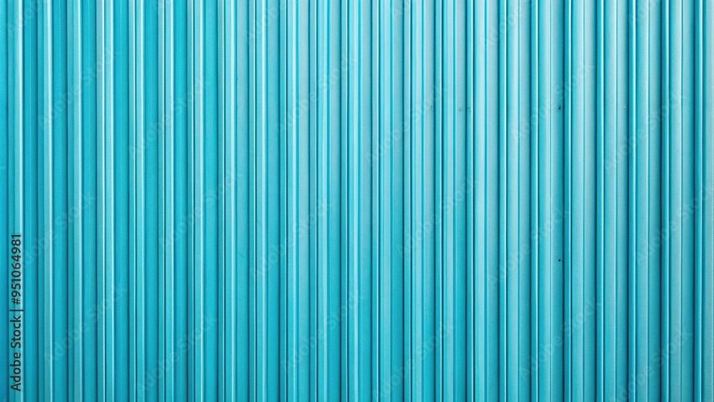 Panoramic light blue corrugated metal sheet background with the texture ...