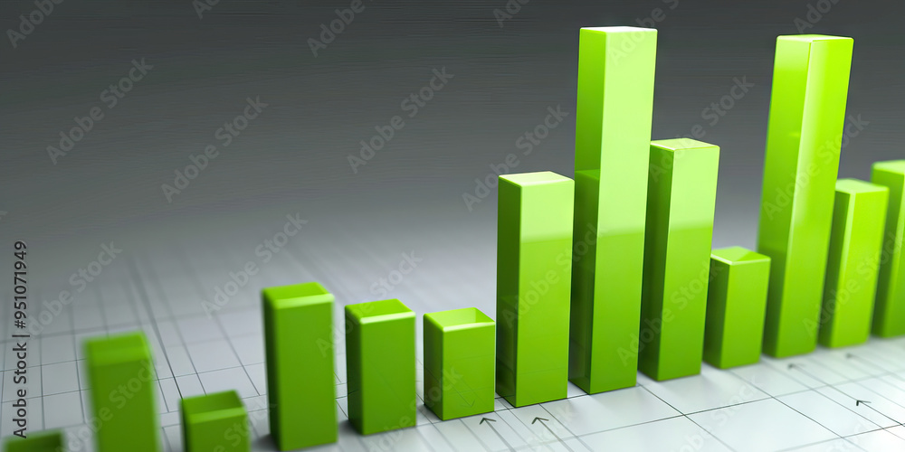 Organizational Growth Chart: A vibrant green bar chart depicting steady ...