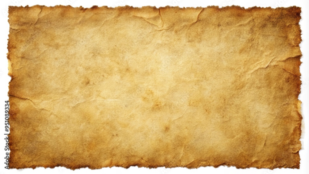 Vintage parchment paper with torn edges and weathered texture, perfect ...