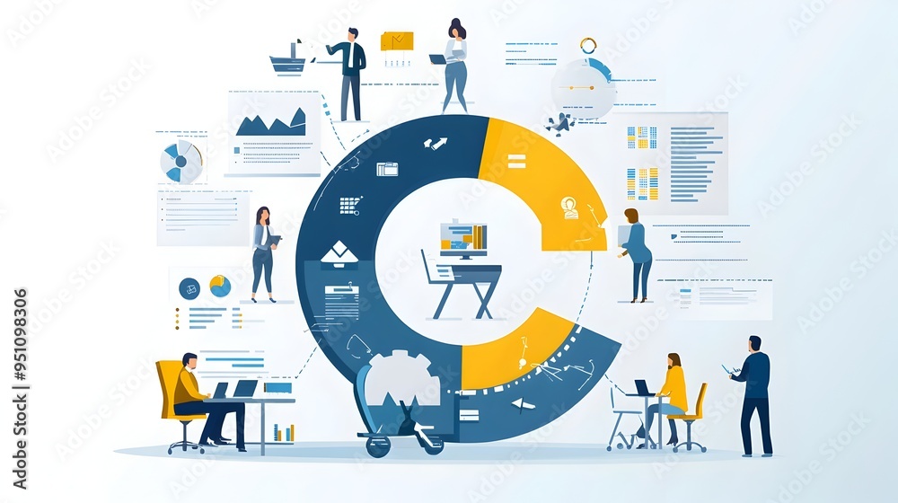 Detailed infographic showcasing the cyclical flow of the Agile project ...