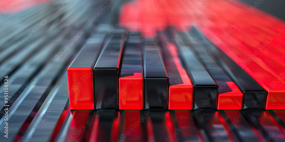 Product Analysis: Red and Black Bar Graph on a Metal Sheet Stock ...