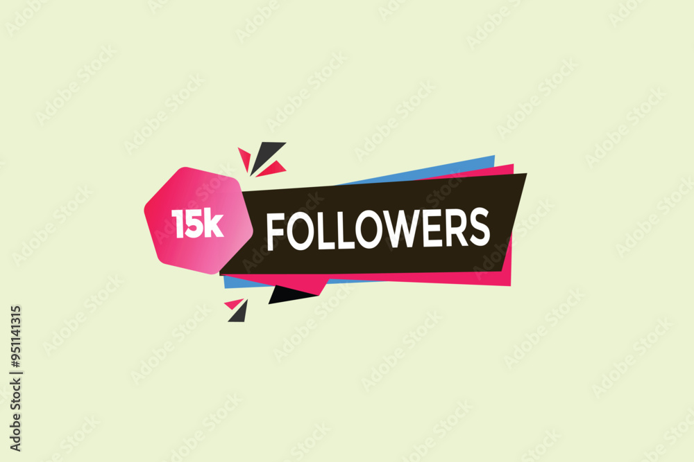 thank you 15K followers vector illustration social media post ...