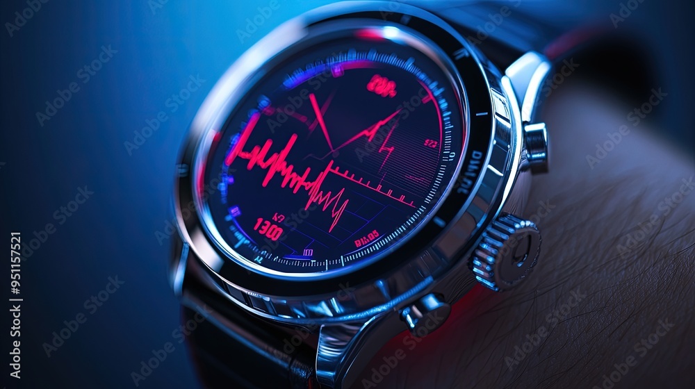 Wearable fitness tracker with integrated ECG and stress analysis, slim ...