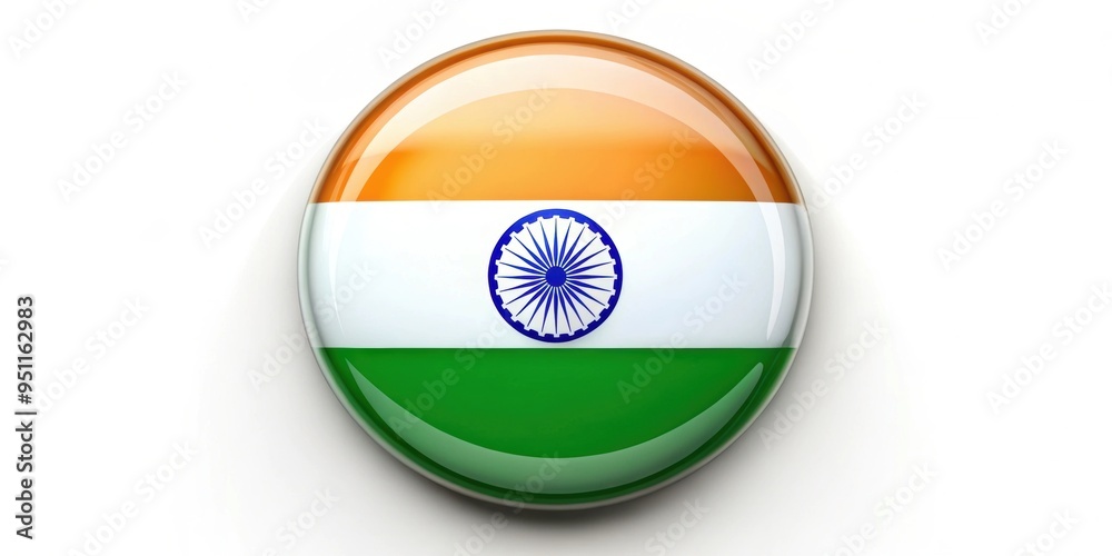 Indian flag button for Independence Day celebration, Indian ...