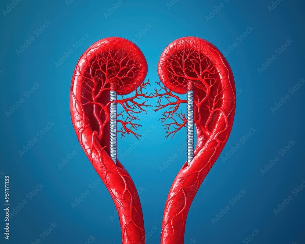 Illustration depicting human arteries and their complex network of ...