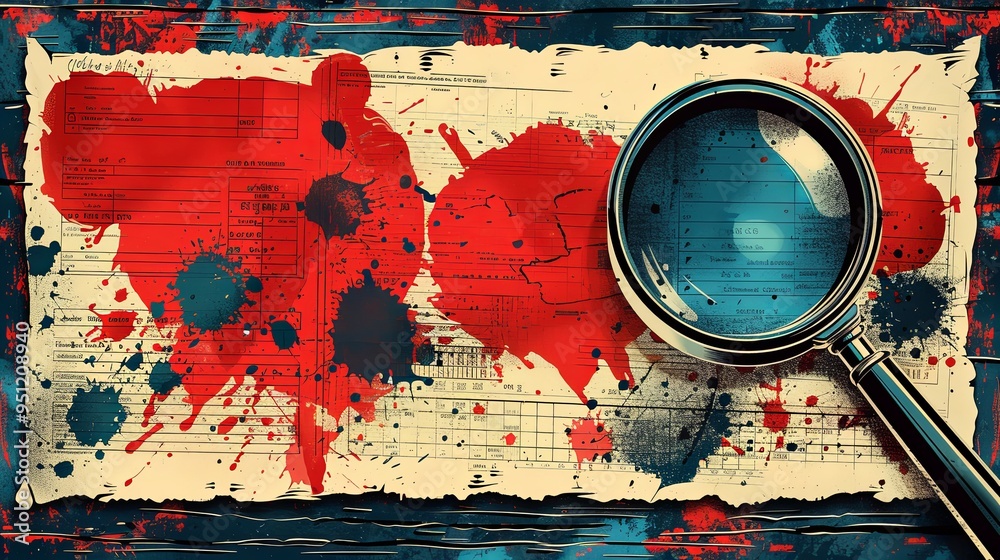 Crime investigation halftone collage. Retro elements like a top-secret ...