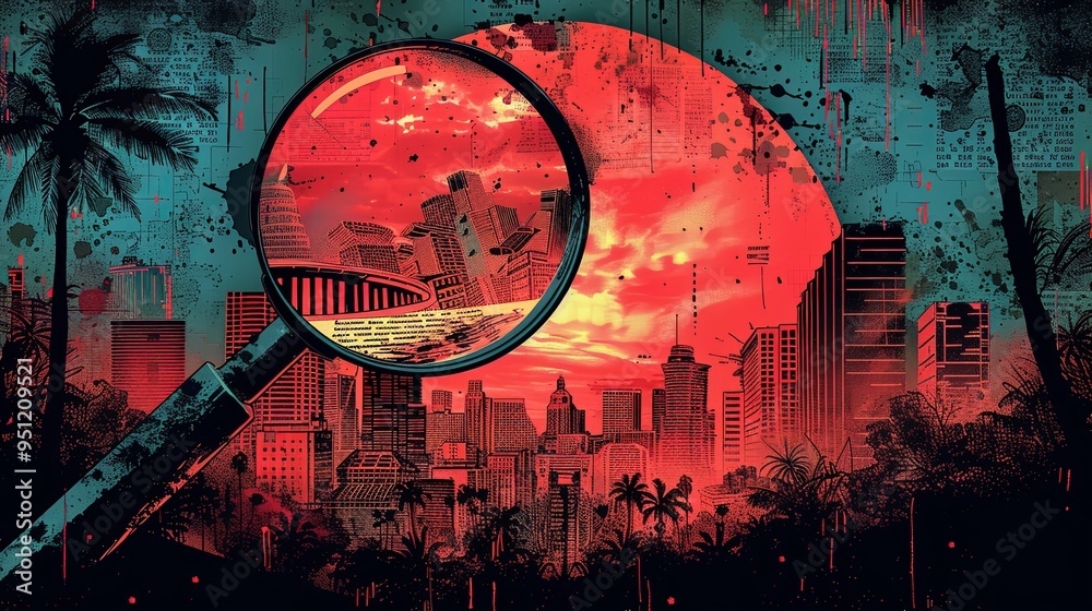 Crime investigation halftone collage. Retro elements like a top-secret ...