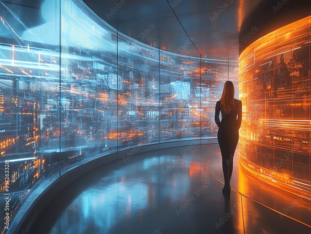 High-tech administration hub within a firm, overseeing seamless service ...