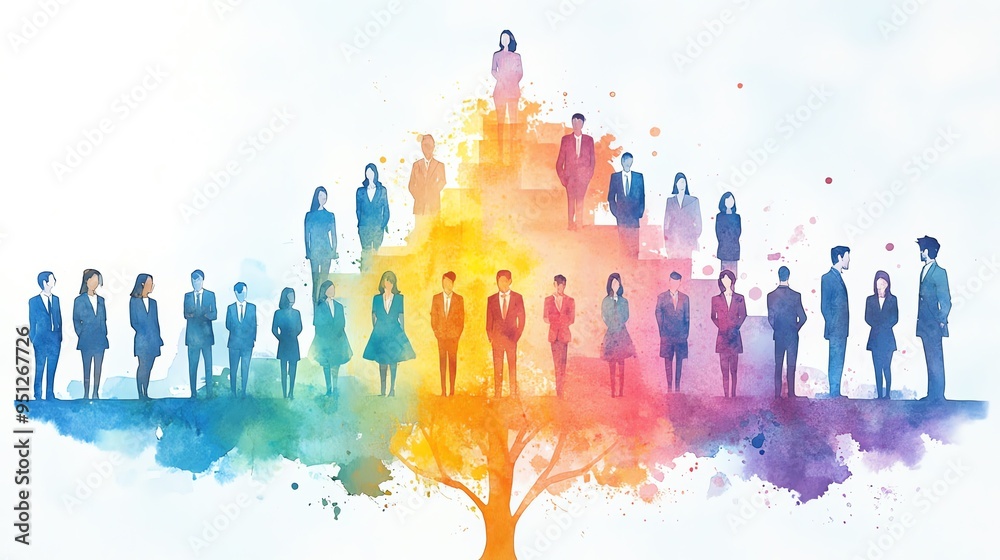 Organizational chart, visual representation of sales team roles, clear ...