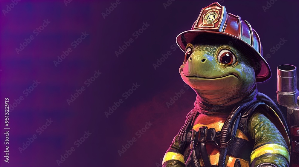 Brave Turtle in Firefighter Gear: A Bold Symbol of Protection and ...