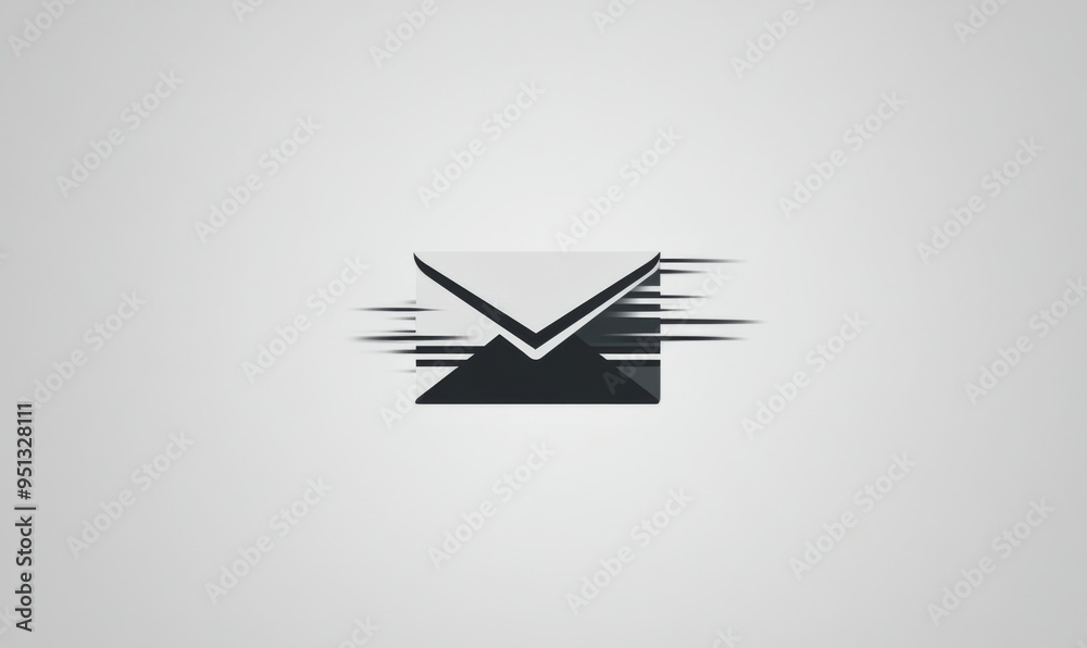 Vector-Style Logo Depicting an Envelope Sent Through the Mail. White ...