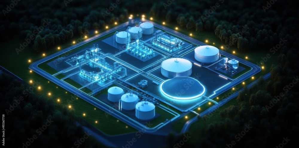 A digital map displays methane gas infrastructure and biogas plants ...