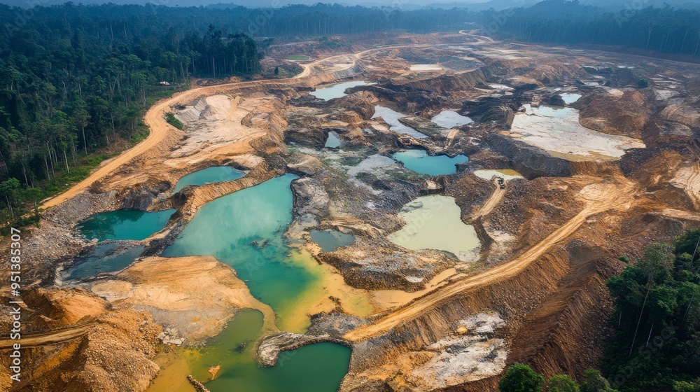 Gold mining's impact on nature deforestation polluted waterways eroded ...