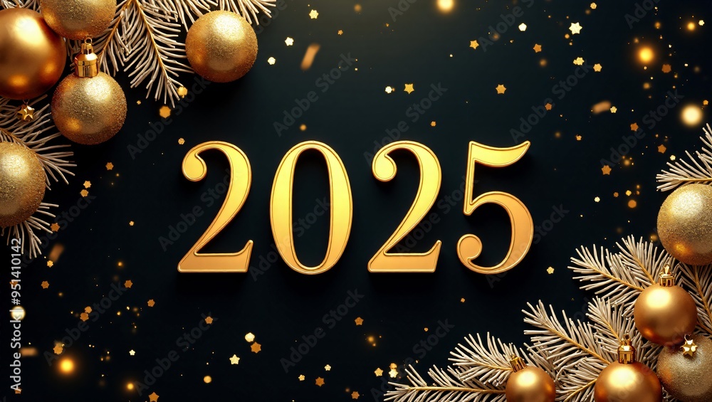 Luxury New Year’s Eve 2025 Banner, A banner design with elegant gold ...