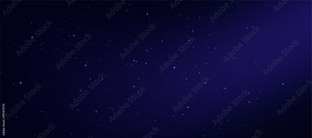 Starry sky with blue shimmer. Sky background with stars. Night sky with ...