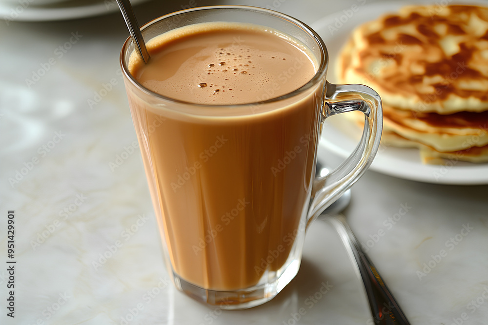 Refreshing Glass of Teh Tarik in Malaysia’s Iconic Pulled Tea Stock Photo | Adobe Stock