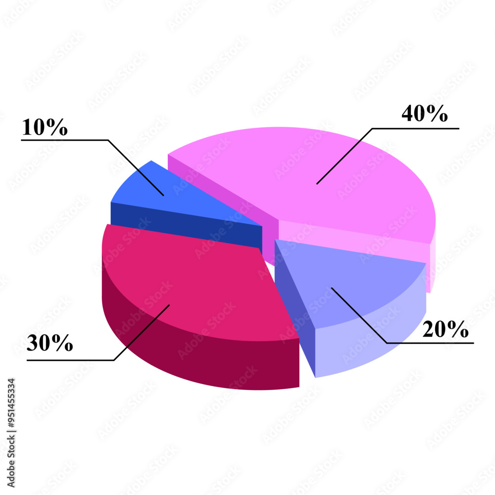 Editable 3 dimension pie circular circle diagram infographics ...