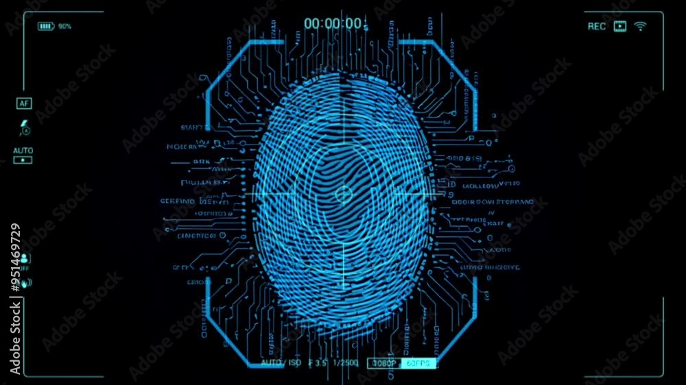 Biometric fingerprint scan with digital blueprint interface in a secure ...