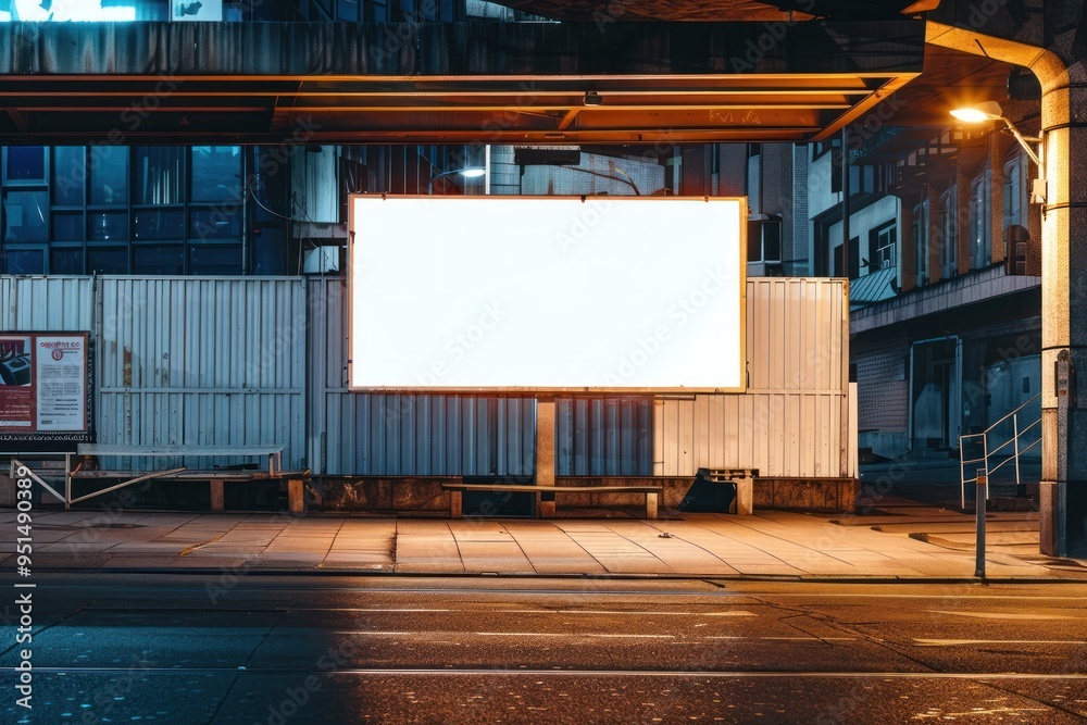 Billboard mockup advertisement shipping container white board. Stock ...
