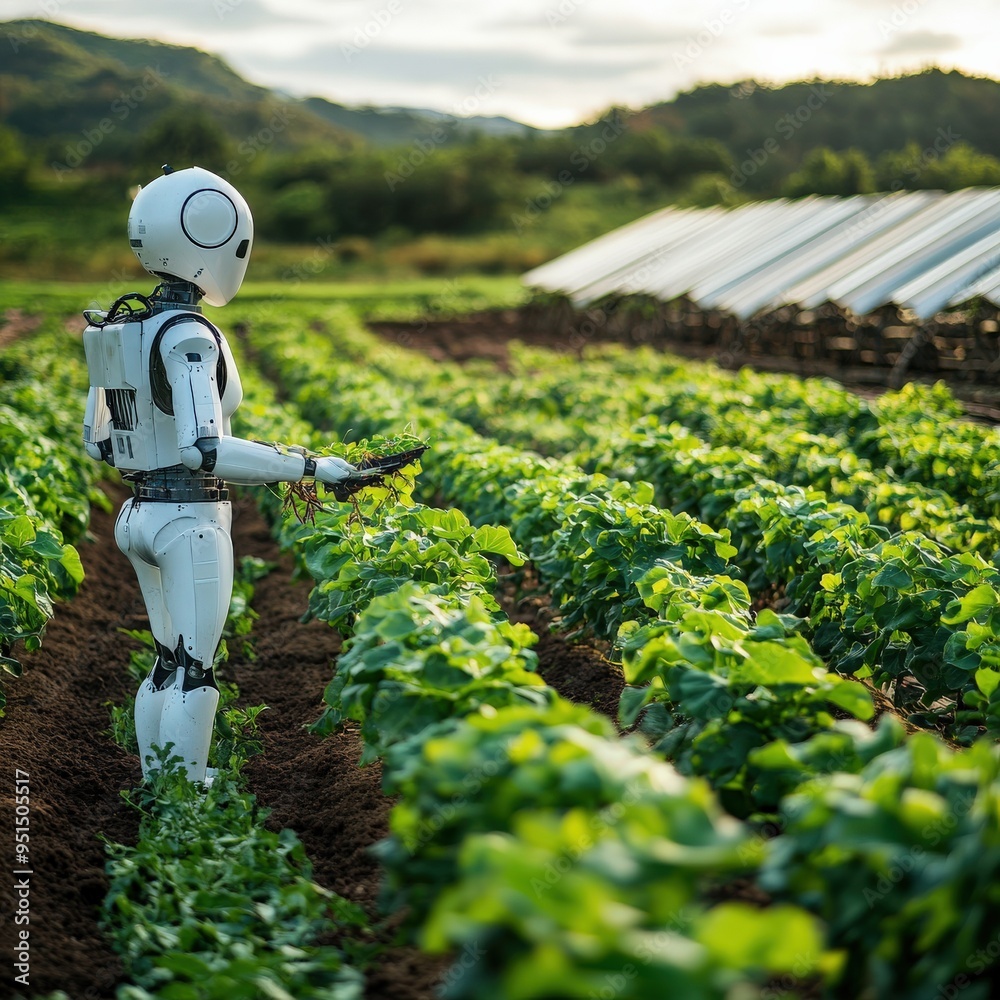 AI Managing Biodiverse Farms to Enhance Ecosystem Health Stock Photo ...