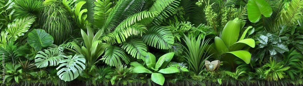 Amazon rainforest ecosystem health depicted with thriving plant and ...