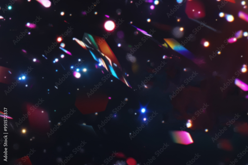 Abstract black background with colorful light fragments, subtle bokeh ...