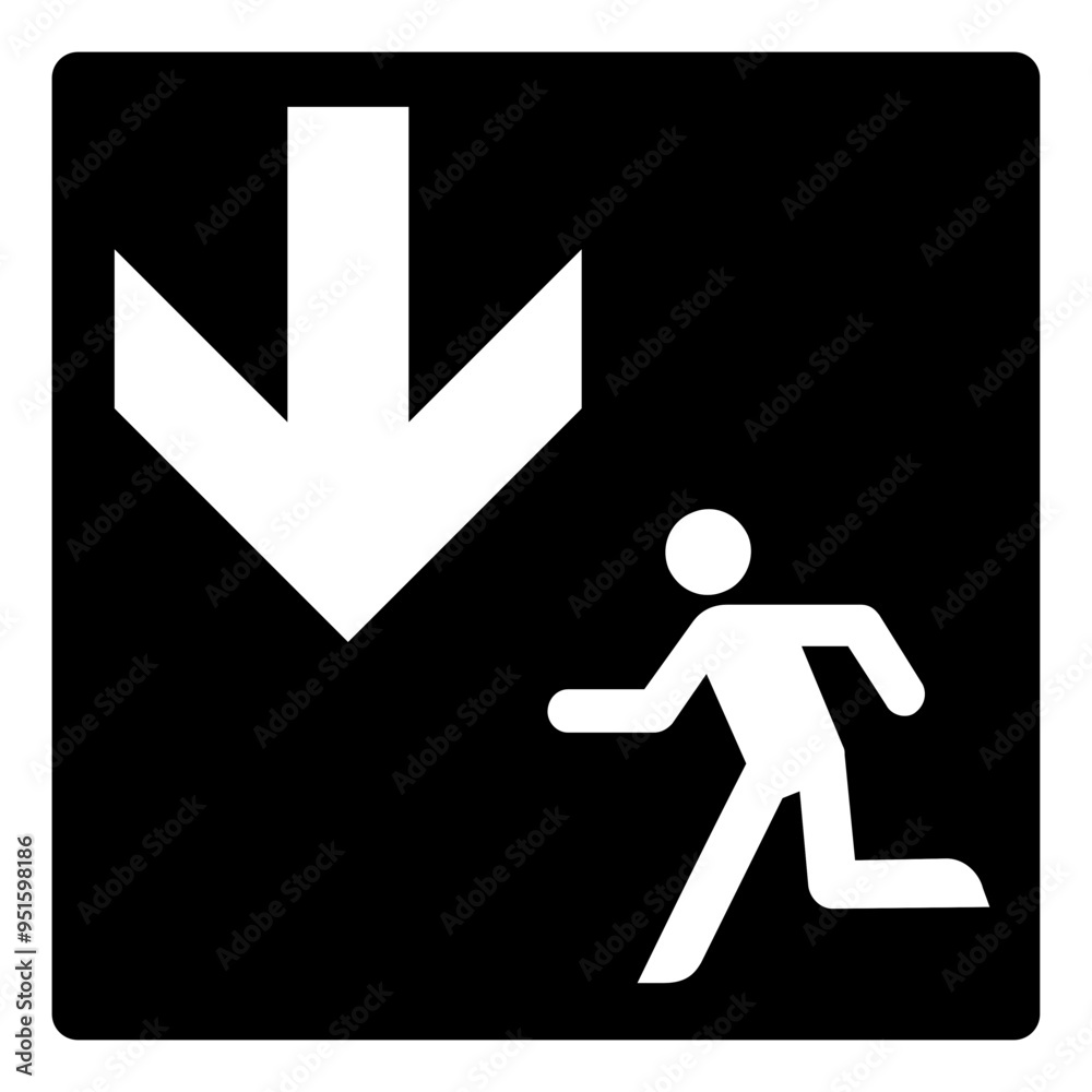 ISO emergency and first aid safety signs_evacuation route_symbol and ...