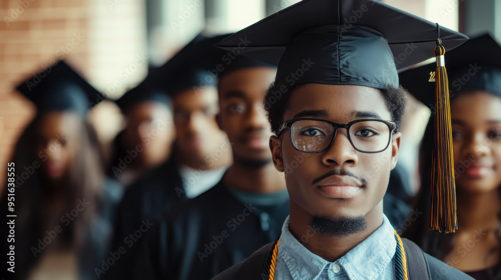Young graduated boy holding his graduation degree convocation ceremony ...
