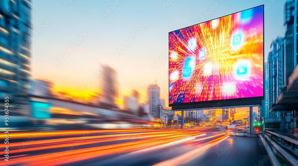 Billboard with an eye-catching design for a new mobile app, tech ...