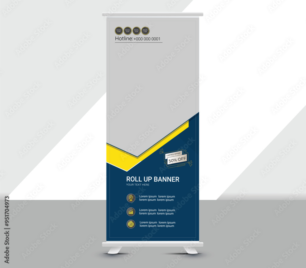 Vetor de Business roll up banner, modern x banner, corporate roll up ...
