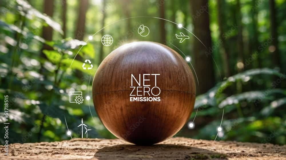 Net Zero Emissions by 2050 policy animation concept,Net zero emission ...