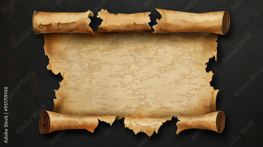 Realistic antique vector rolls of old parchment paper scrolls and ... Realistic antique vector rolls of old parchment paper scrolls and ...