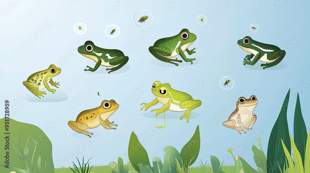 A creative infographic showing the different stages of a frog's life ...