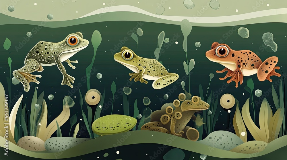A creative infographic showing the different stages of a frog's life ...