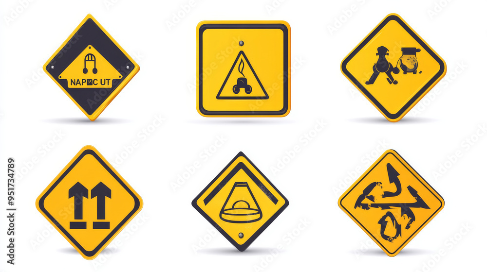 Vector signs and plates for warning, caution, and danger alerts ...