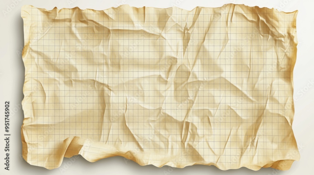 The background of the image is a sheet of old brown math grid paper ...