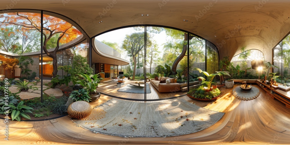 An immersive 360-degree equirectangular projection spherical panorama ...